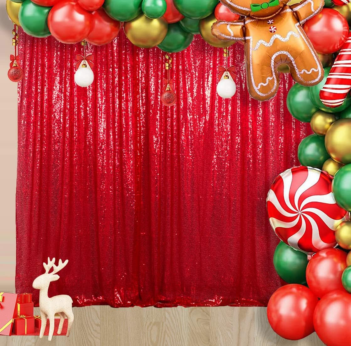 Amazon.com : 7x5ft Red Glitter Backdrops for Photography Red Bokeh ...