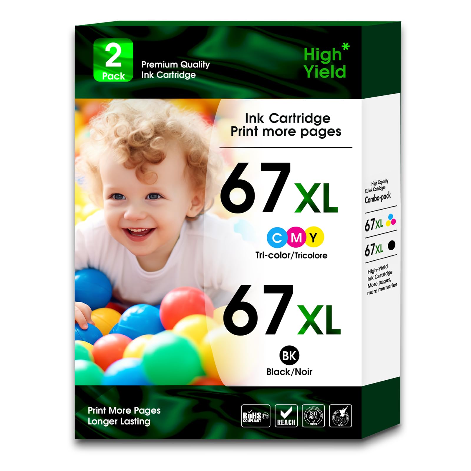 Amazon.com: 67XL Printer Ink Cartridge High Yield Replacement for HP ...