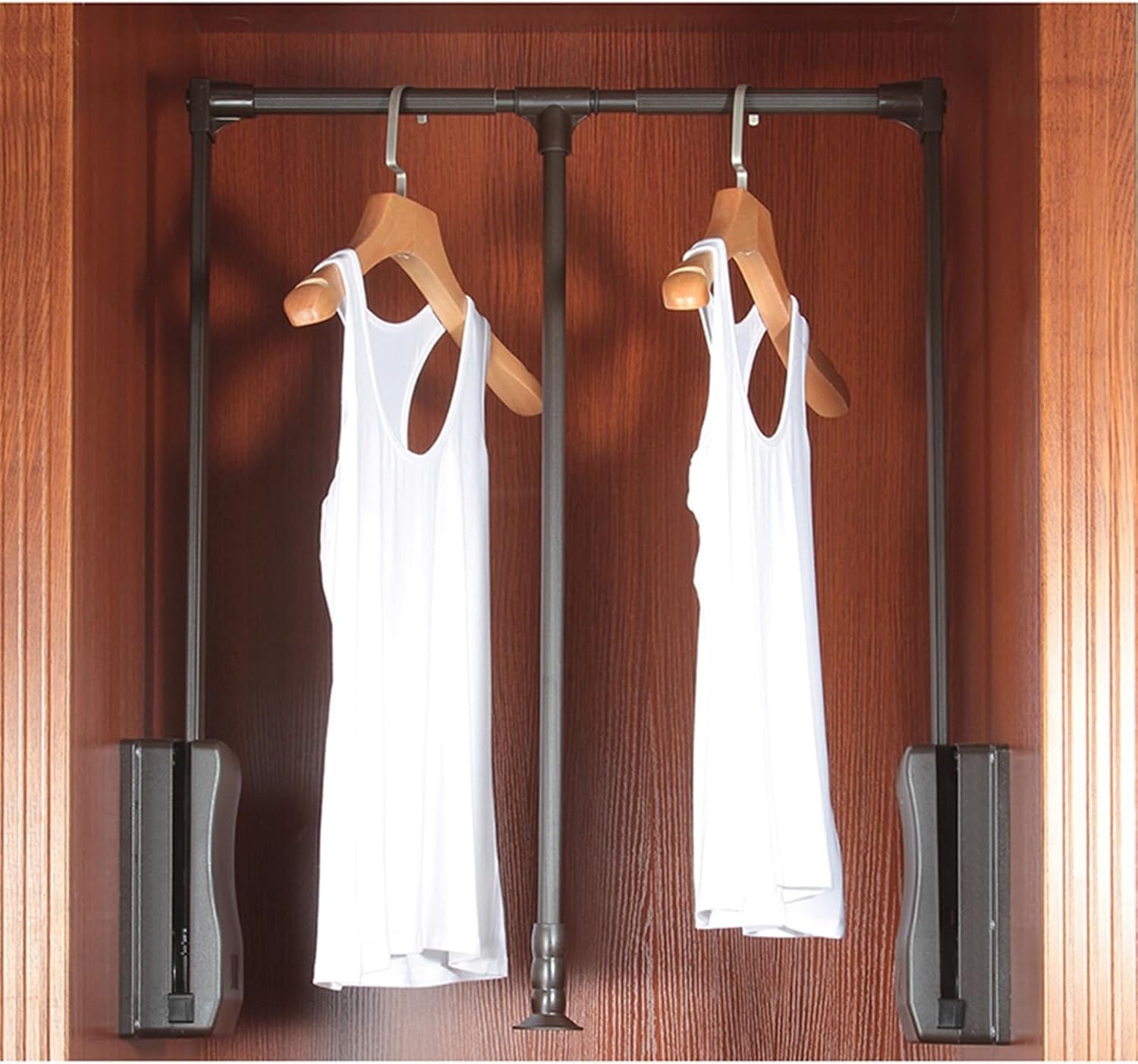 Amazon.co.jp: Wall-mounted pull-down wardrobe rail, Wardrobe Rail ...