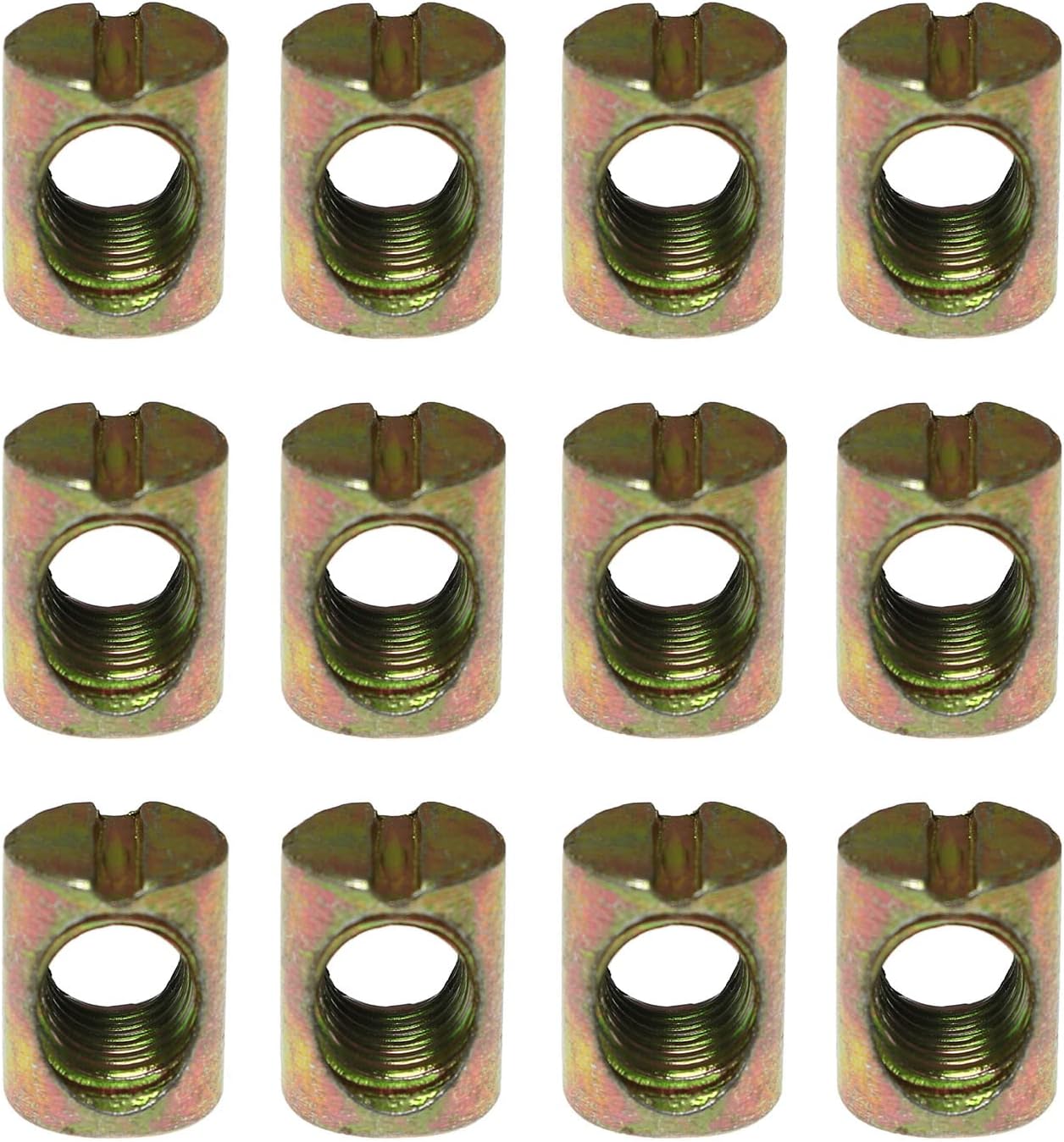 RLECS 12pcs M8 Pozidriv Slotted Barrel Nuts Cross Dowels Slotted Nuts ...