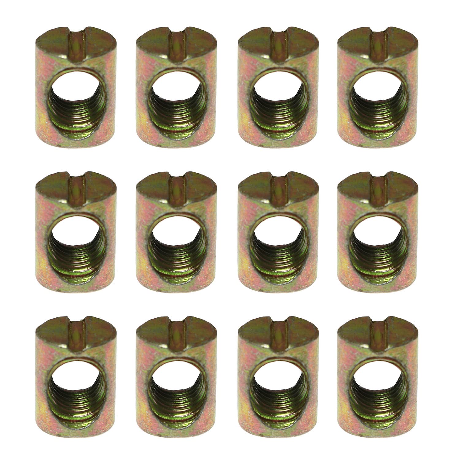 RLECS 12pcs M8 Pozidriv Slotted Barrel Nuts Cross Dowels Slotted Nuts ...