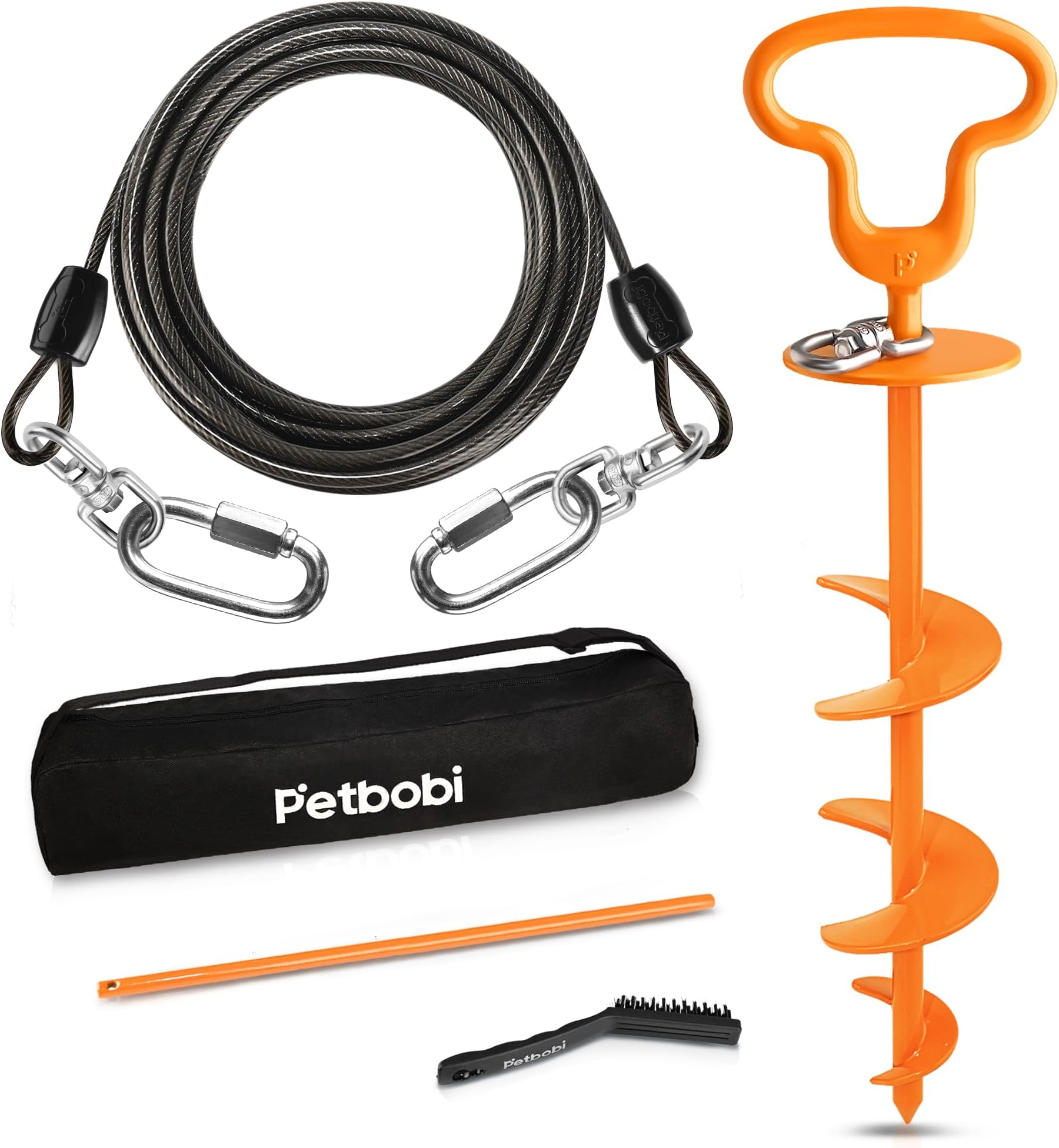 Amazon.com: 6 PCS Dog Tie Out Cable and Stake, 23FT Dog Leads for Yard ...