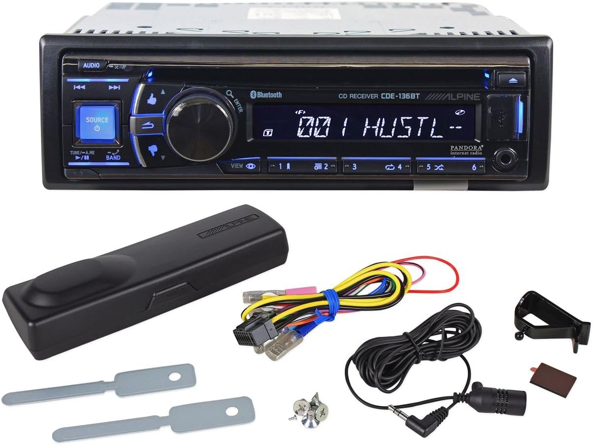 Amazon.com: Brand New Alpine CDE-136BT Single Din In-Dash Car Receiver ...