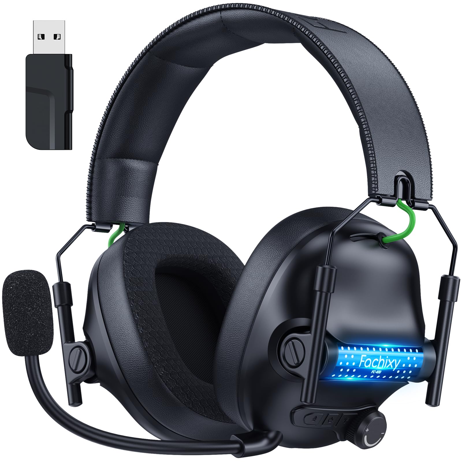 Amazon.com: Fachixy FC400 2.4GHz Wireless Gaming Headset with Microphone for PC/PS5/PS4 ...