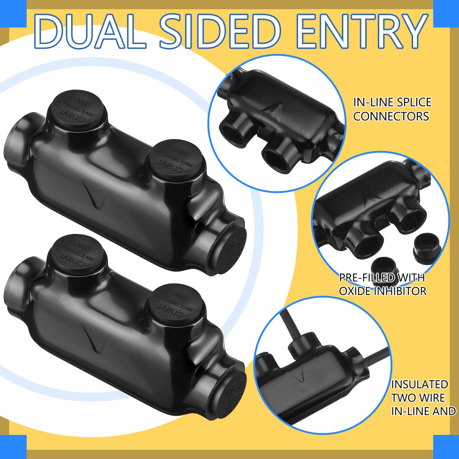 Snapklik.com : Copkim 5 Pcs Multi Cable Connectors, Black Vinyl Coated ...