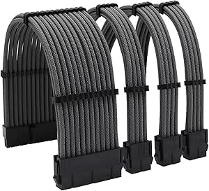 Amazon.co.jp: Soft Braided Power Extension Cable 24Pin + CPU 8Pin + GPU ...