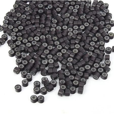 Amazon.com : NIACONN 1000pcs Microlink Beads 5mm Silicone Lined Hair ...