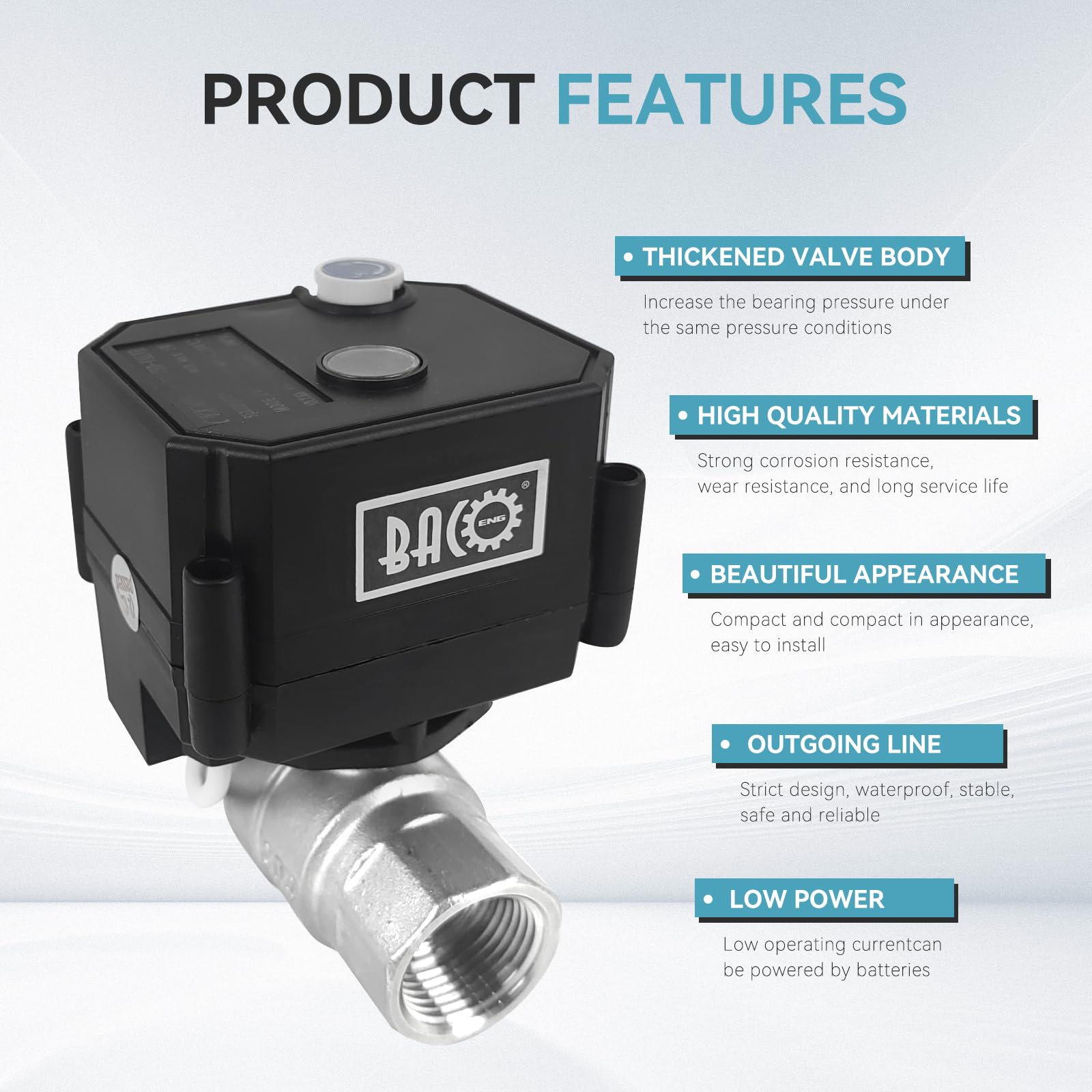 Snapklik.com : BACOENG Motorized Ball Valve, 2 Wire Auto Return 3/4 ...