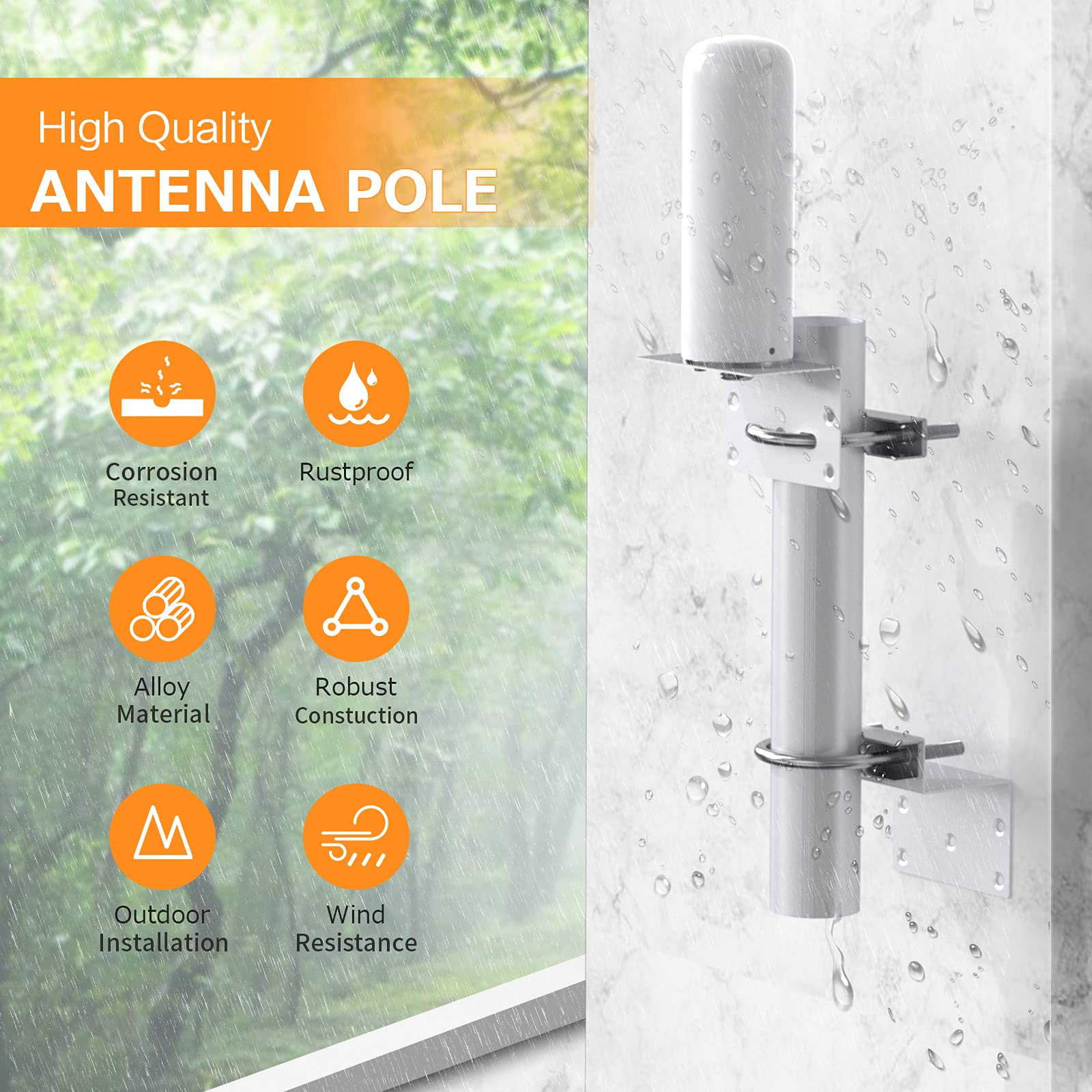 Antenna Pole, Outdoor Antenna Mount - Home Outside Antenna Mount Pole ...