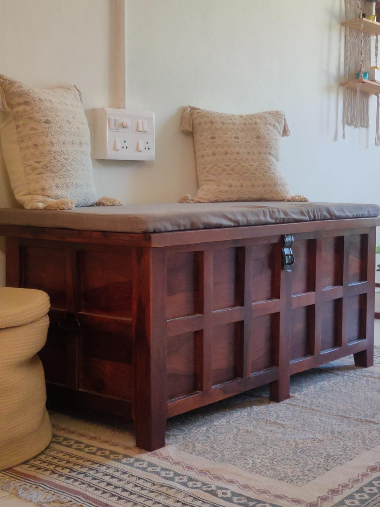 SHREE NATURAL Solid Sheesham Wood Hand Crafted Wooden Trunk Box Wooden ...