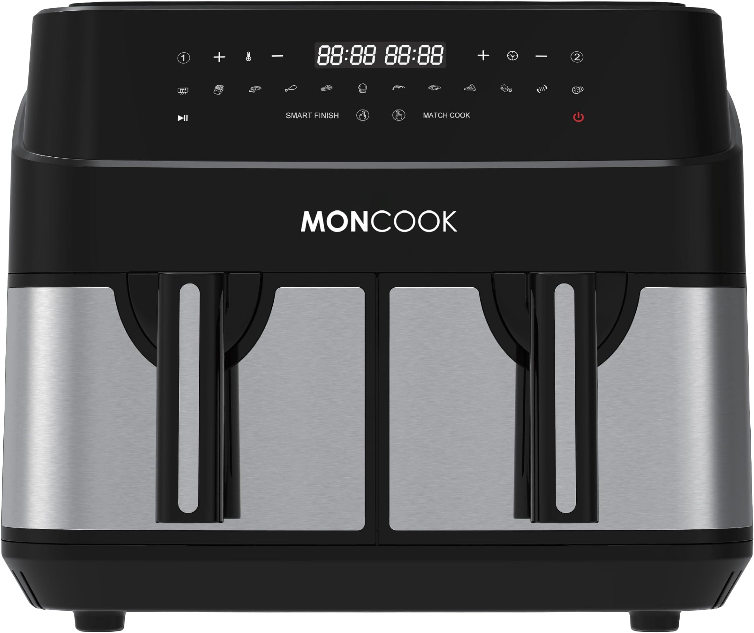 MONCOOK Double Air Fryer - 2 In 1 Airfryer 9L With 2 x 4.5L Baskets ...