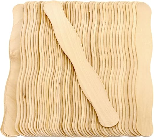 Amazon.com: CraftySticks 50 Pack Wavy Wooden Fan Handle Sticks – 8 Inch ...