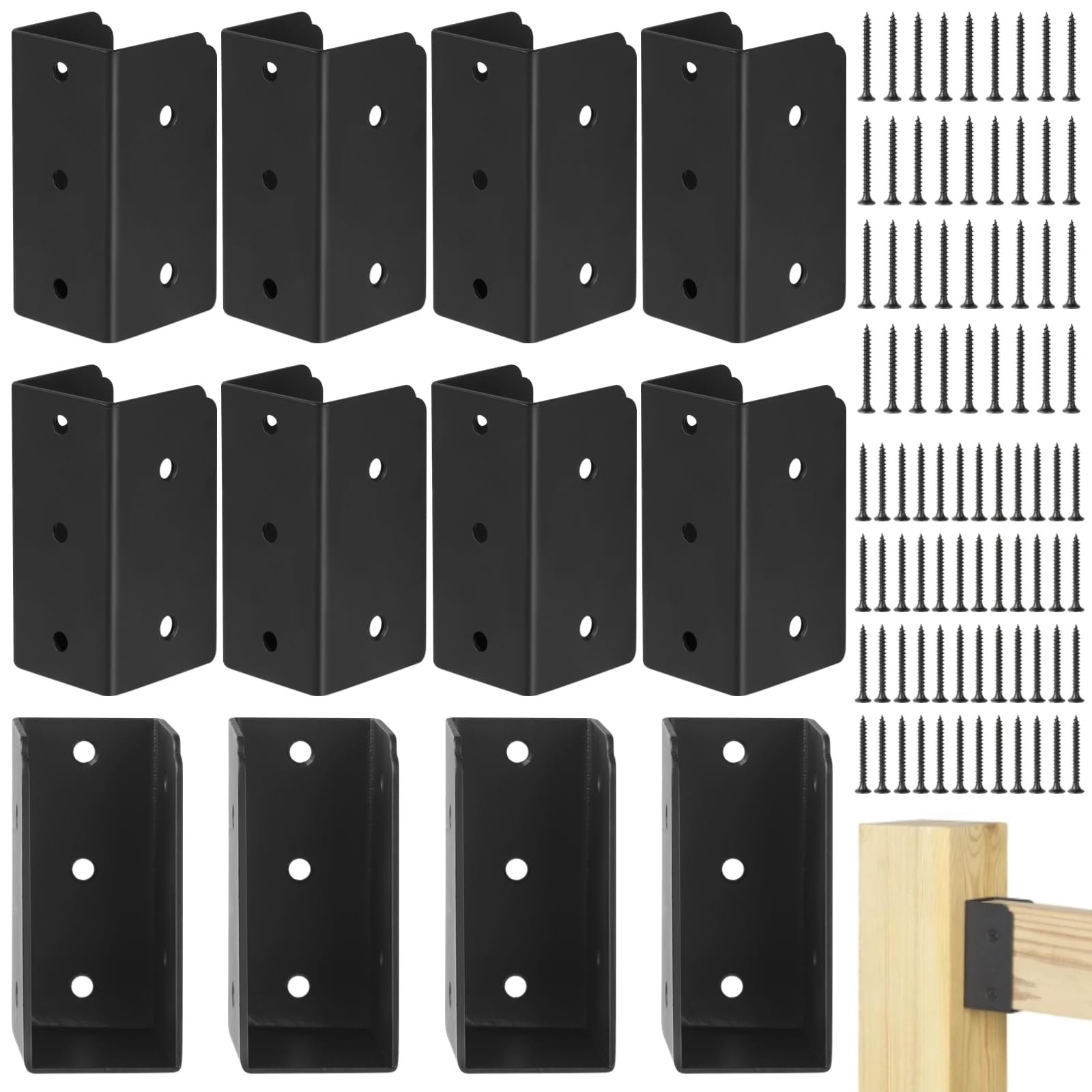 12 Pcs Stainless Steel Deck Railing Brackets Connectors 1.5"x3.5 ...