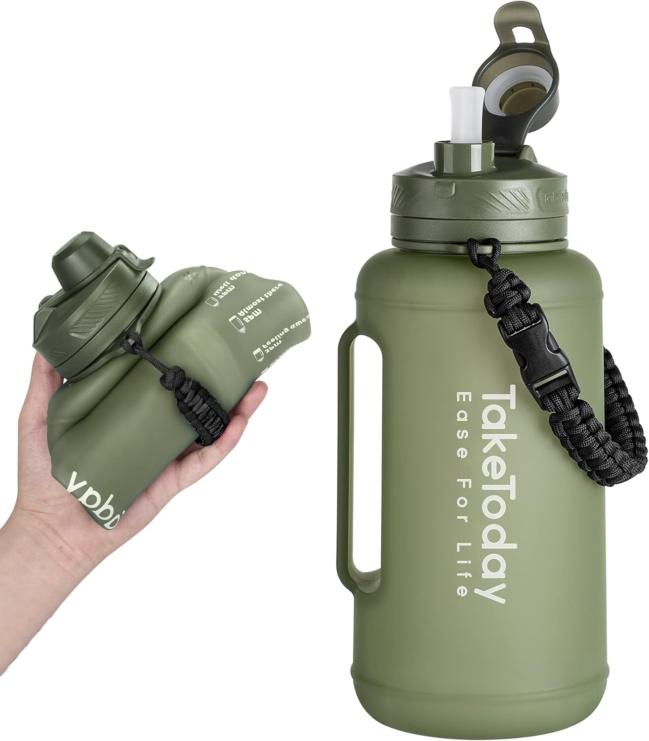 TakeToday Large Collapsible Water Bottles 68oz, Leak Proof, BPA-Free ...