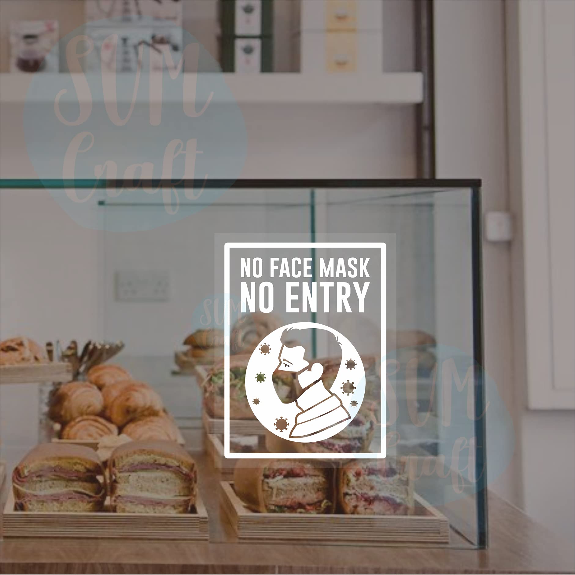 Buy SVM CRAFT® 2 Pack Sticker - NO Face mask No Entry Sign 7.5inch x ...