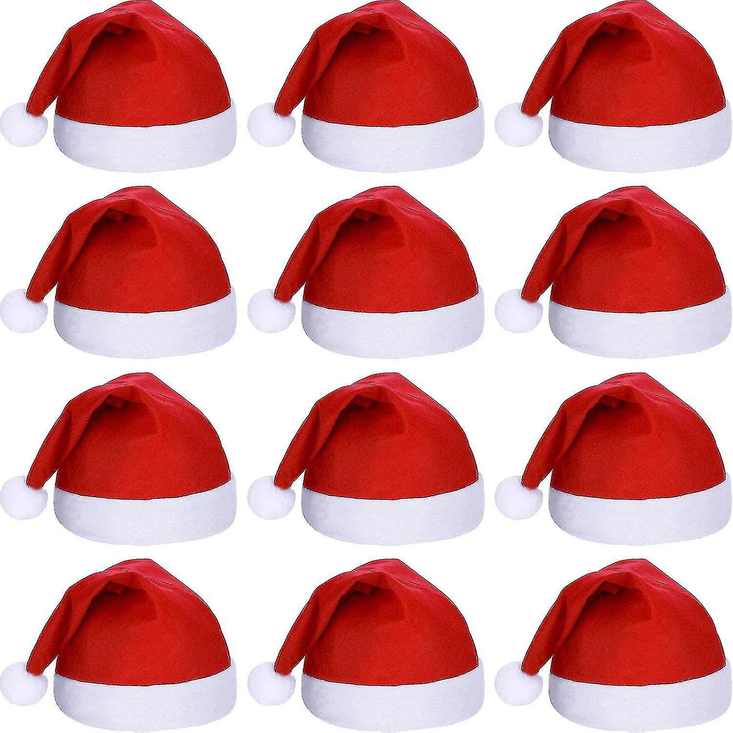 SuperGift.com 12x Santa Hat Christmas Hats for Adults Kids Pets, Funny ...