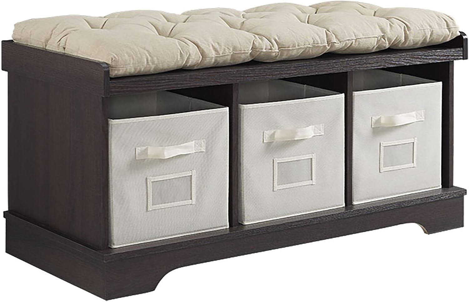 Walker Edison Modern Farmhouse Entryway Shoe Storage Bench Totes ...