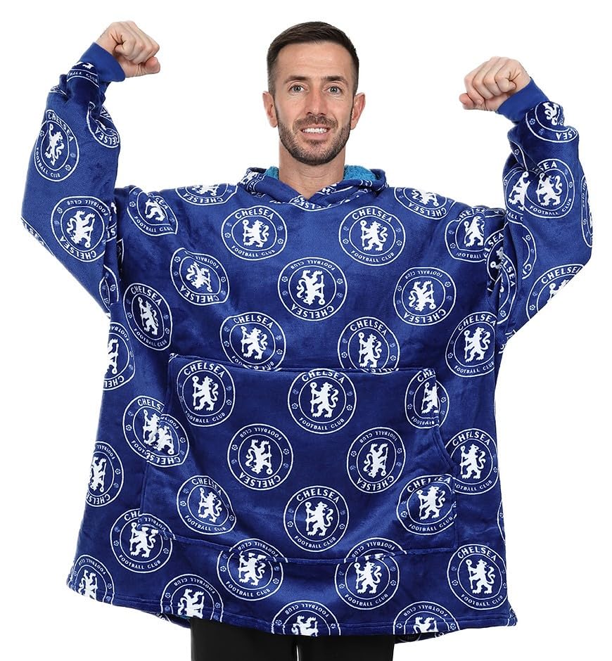 Chelsea Football Club Mens Fully Lined Luxury Fleece Hoodie, Oversized ...