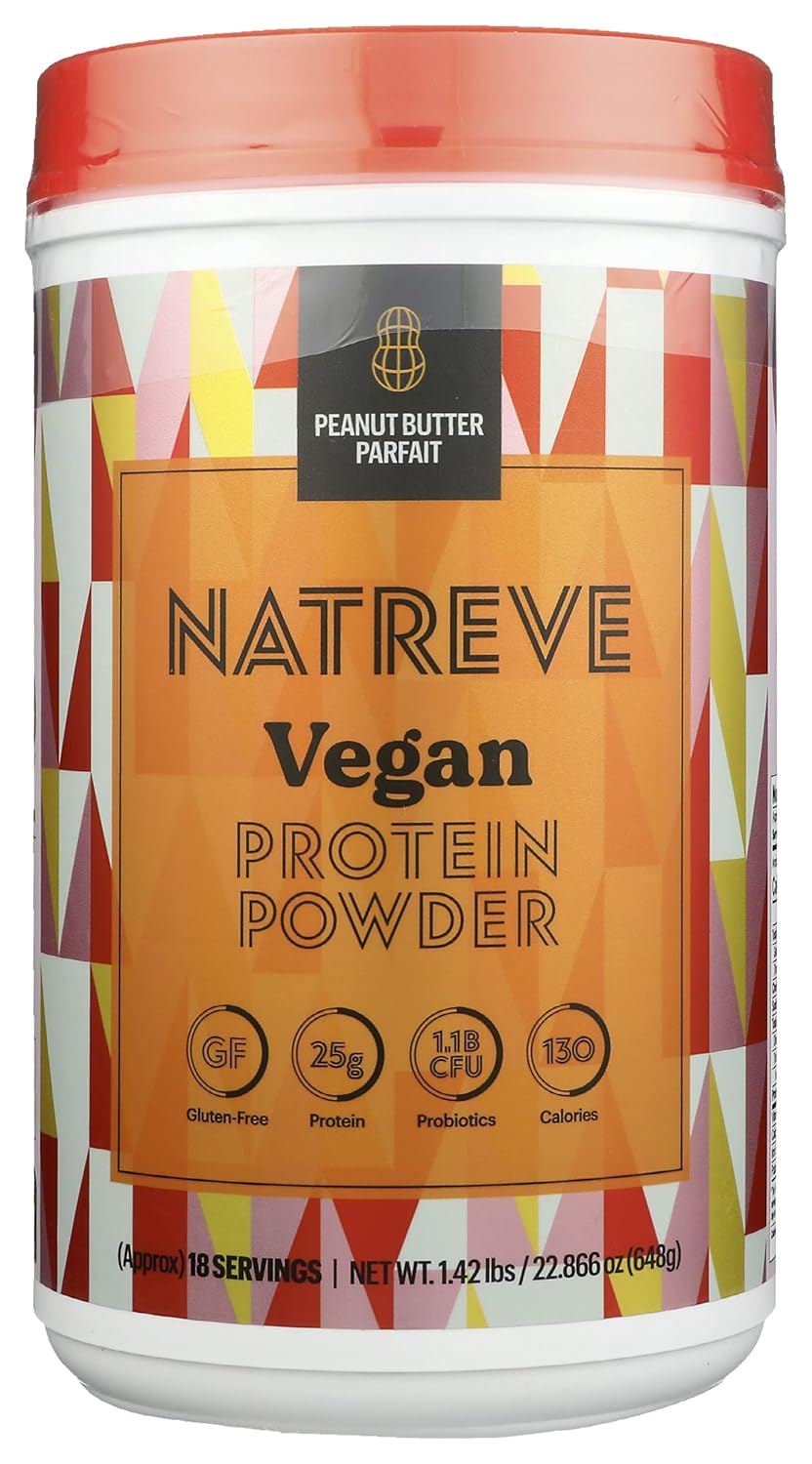 Amazon.com : Natreve Vegan Protein Powder Peanut Butter Parfait, Gluten ...