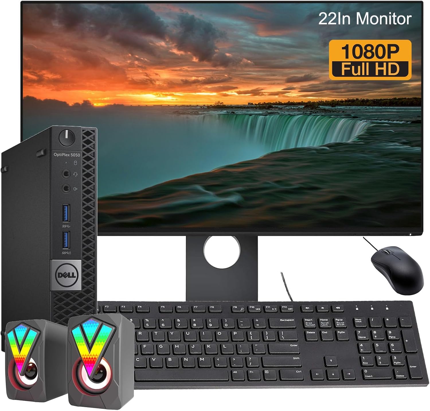Amazon.com: Dell OptiPlex 5050 Mini Desktop Computer with 22" FHD ...