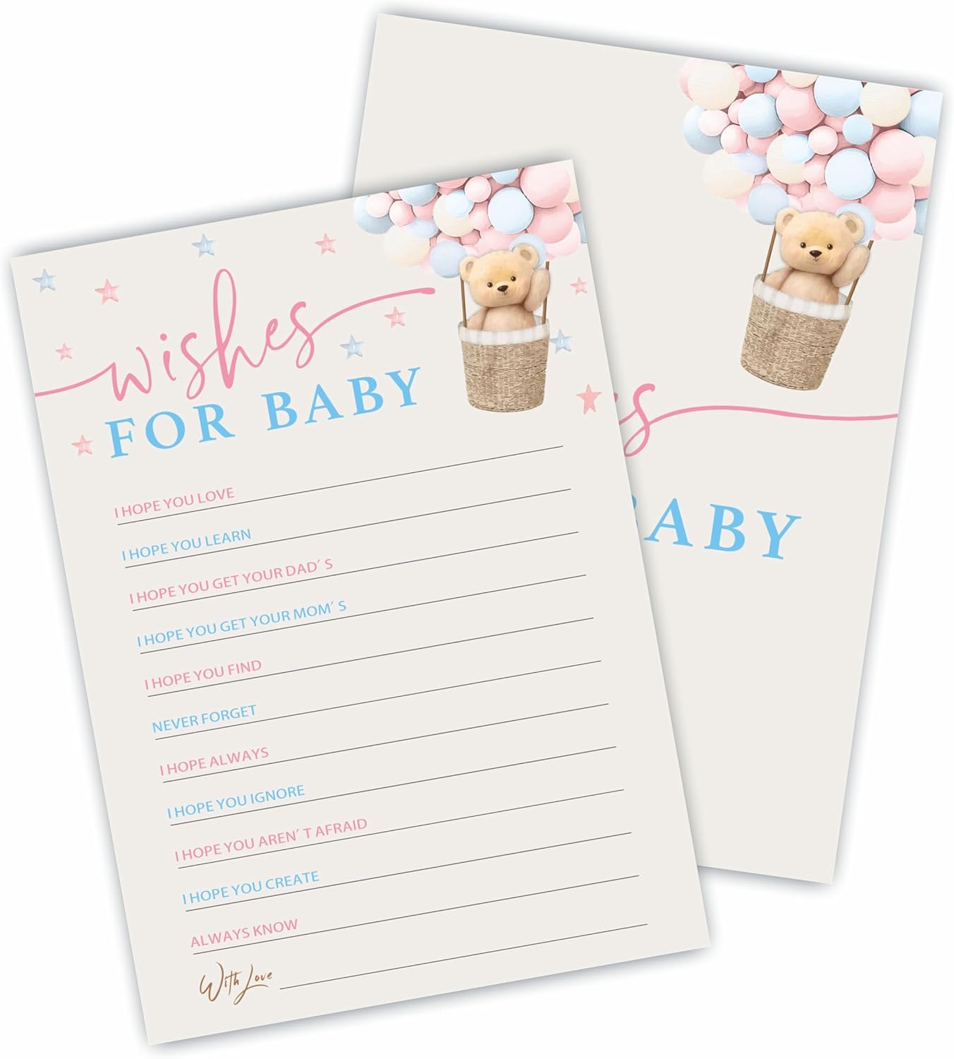 Amazon.com: 30 Wishes For Baby Game Cards For Baby Shower Game ...
