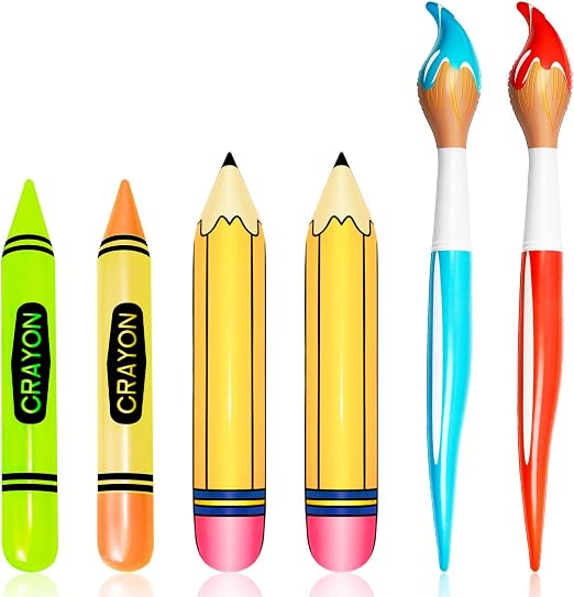 Amazon.com: 6 Pcs Inflatable Large Paint Brush Pencils Crayons ...