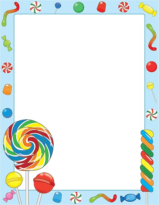 Amazon.com : SHAPES ETC. 50 Sheets Candy Designer Paper 8.5in x 11in ...