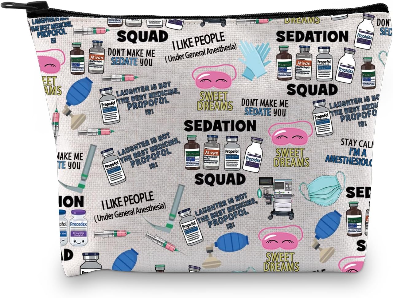 Amazon.com: XYANFA Anesthesia Makeup Bag Anesthesiologist Gift ...