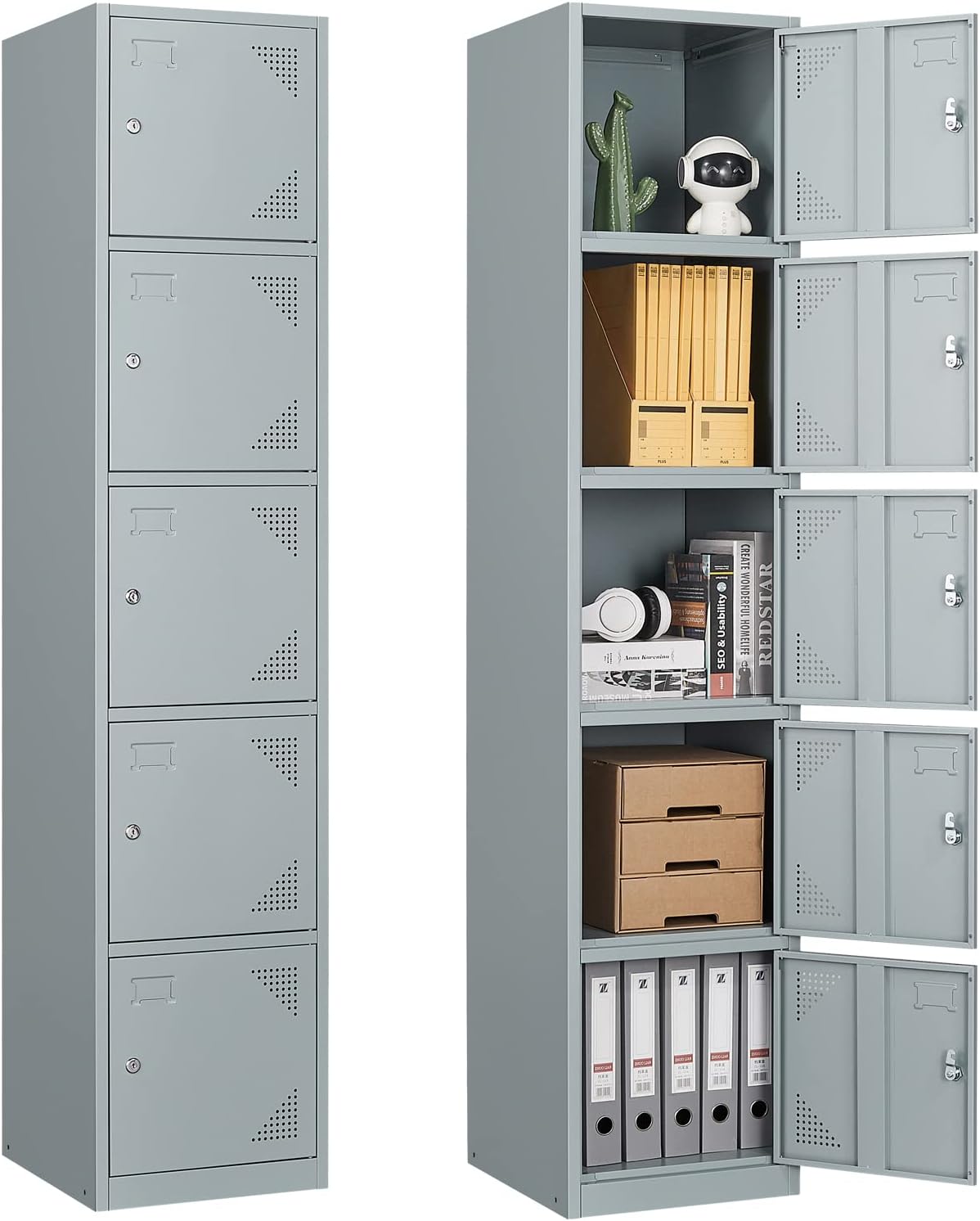 Amazon.com: PEUKC Metal Storage Locker, 50" Tall Locker Storage Cabinet ...