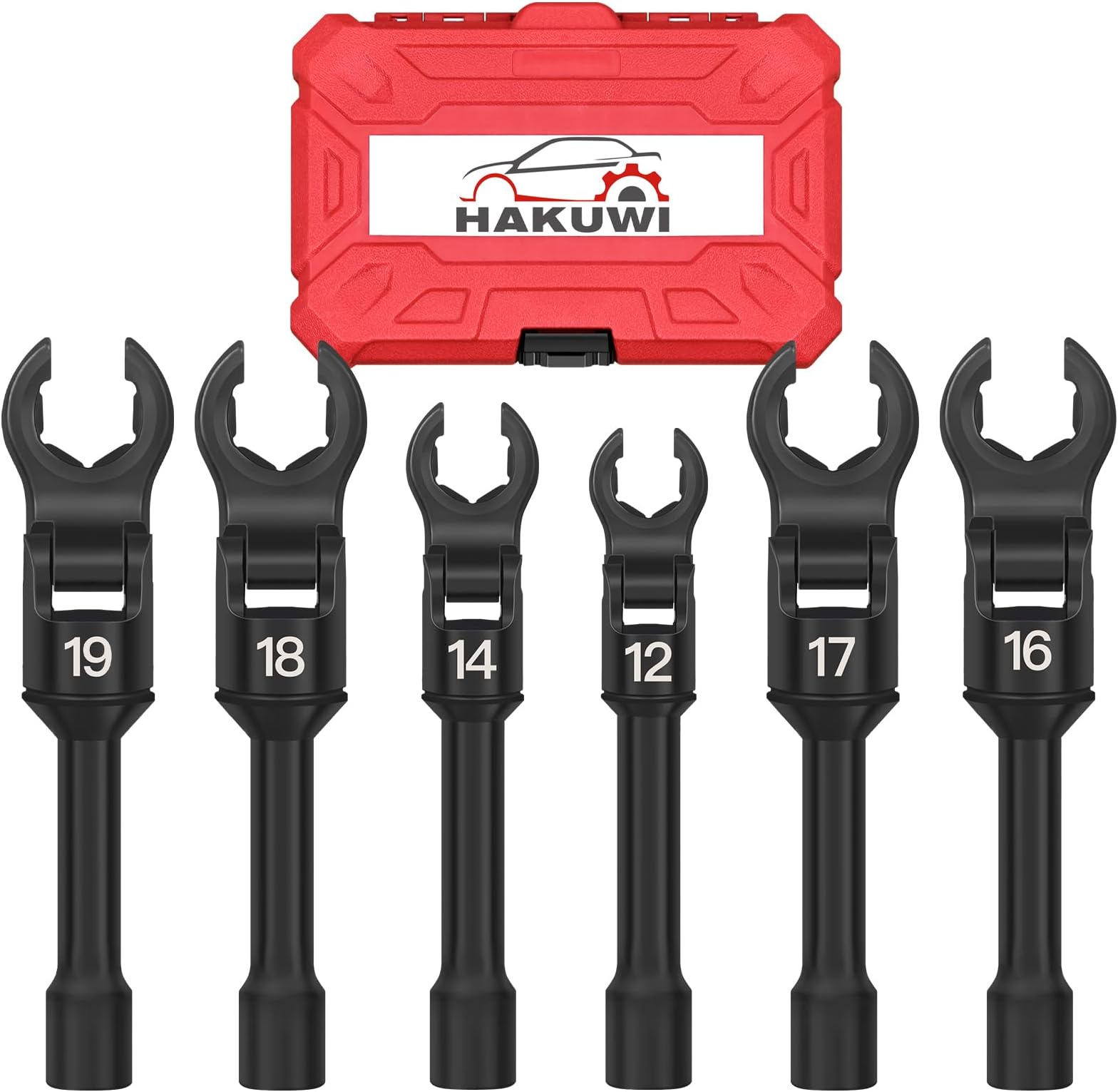 Yuesstloo 6PCS Long Flex Head Crows Foot Line Wrench Set with 3/8 ...