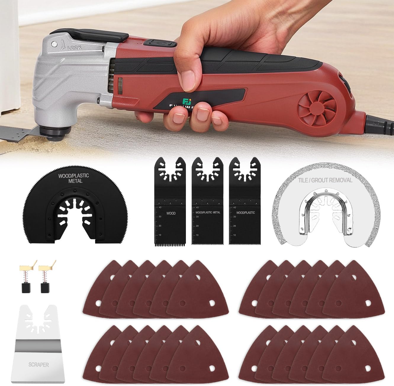 Hammerhead 2.2-Amp Oscillating Multi-Tool with 1pc Flush Cut Blade, 1pc ...