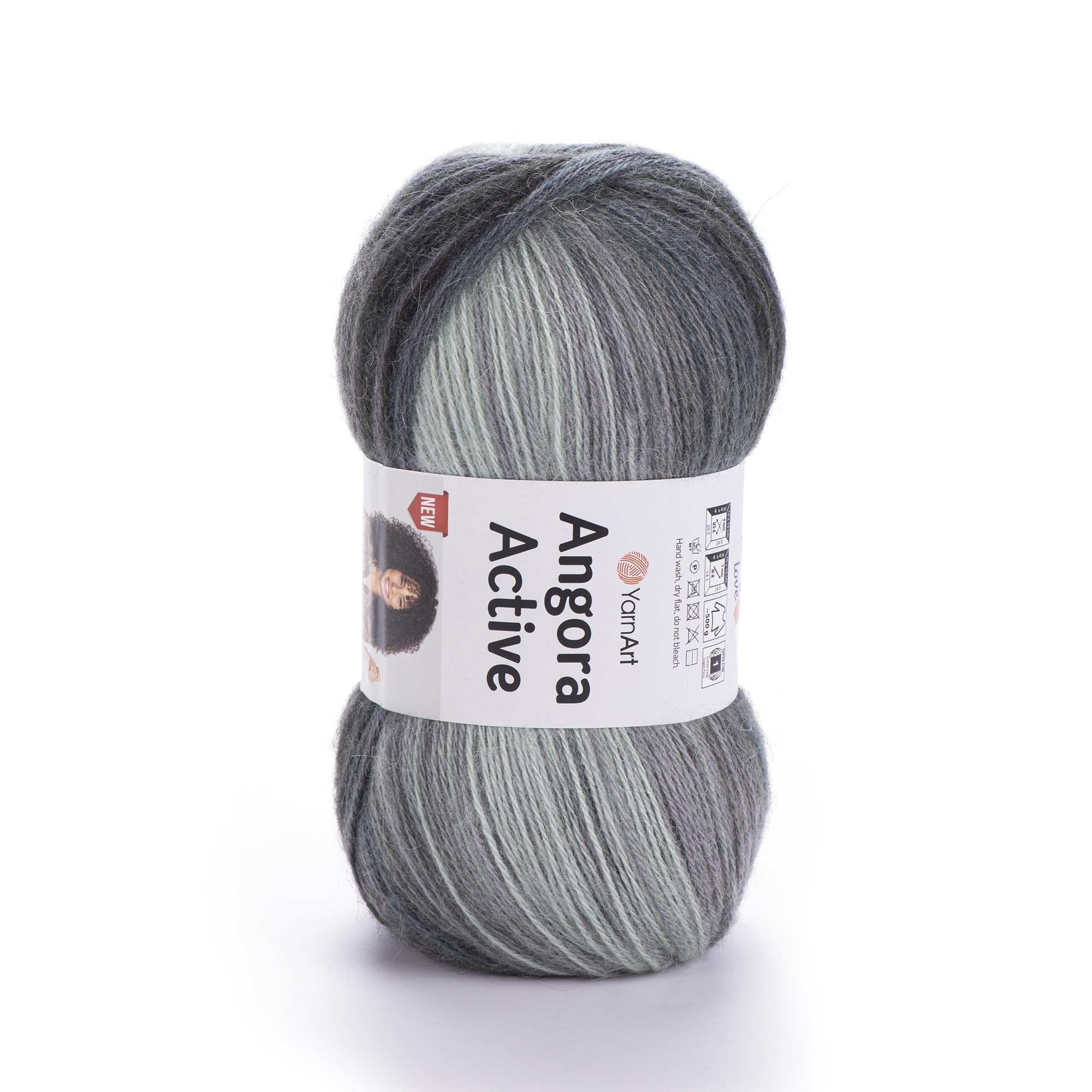 Amazon.com: 1 Skein YarnArt Angora Active Knitting Yarn, 25% Mohair 75% ...