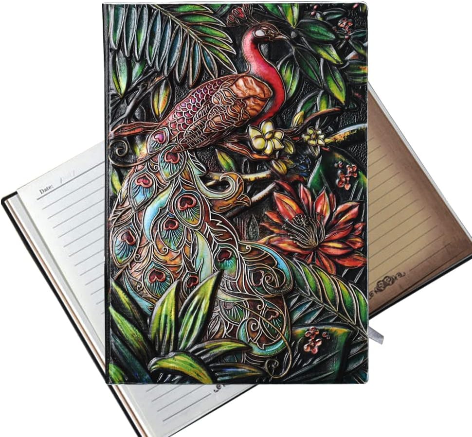 Amazon.com : KISWIAR Vintage Embossed Leather Journal Writing Notebook ...