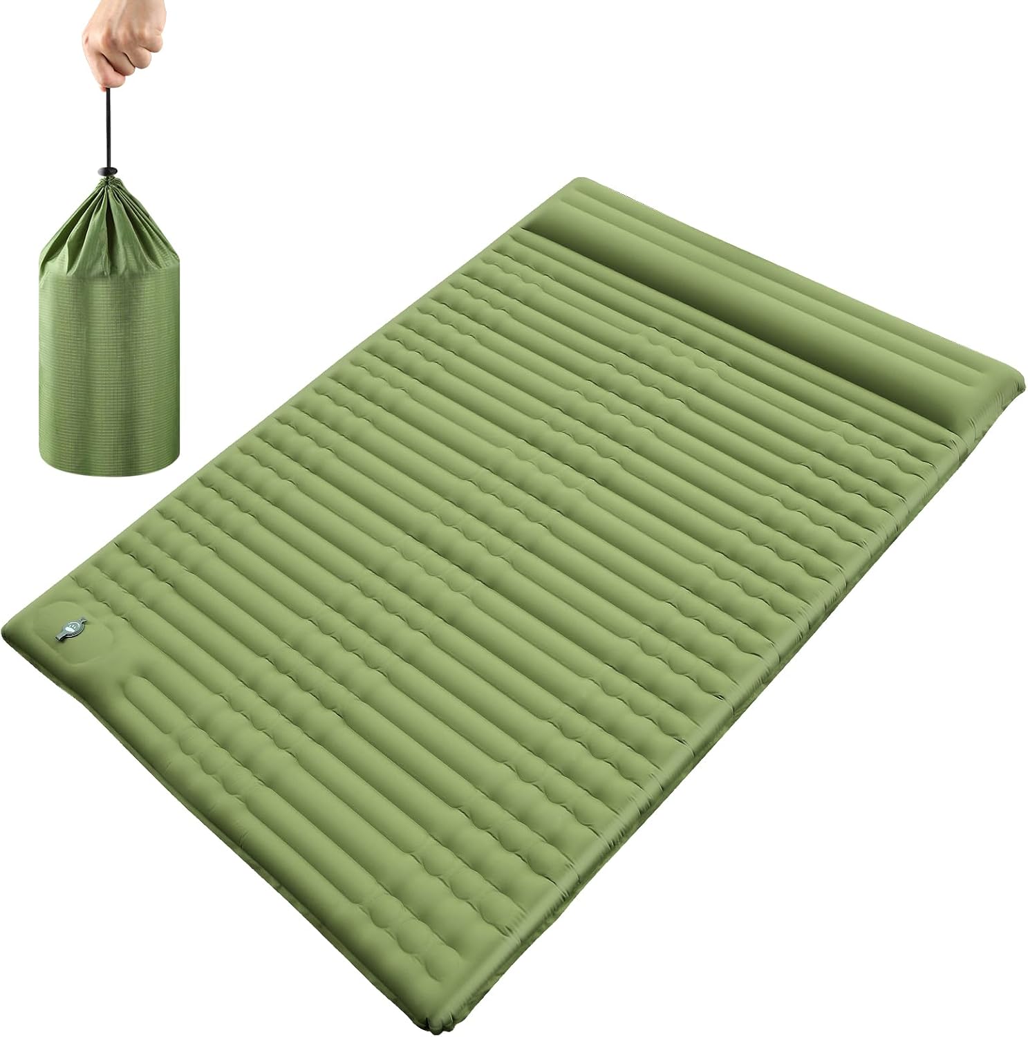 linenix Self Inflating Camping Mat, 12CM Thick Roll Mat Camping, Ultra-Light Sleeping Mat, Built ...