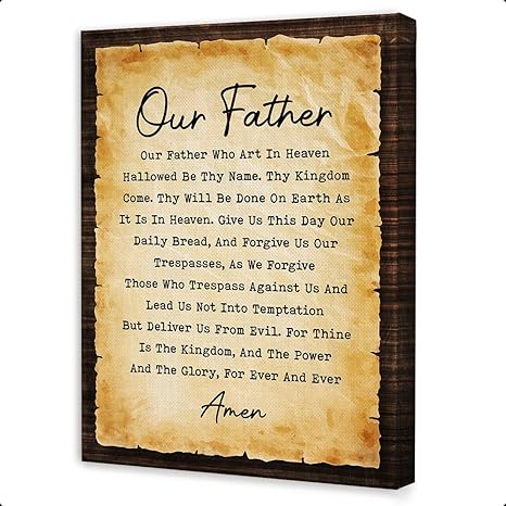 Amazon.com: Our Father Prayer Wall Decor,Lords Prayer Canvas Wall Art ...