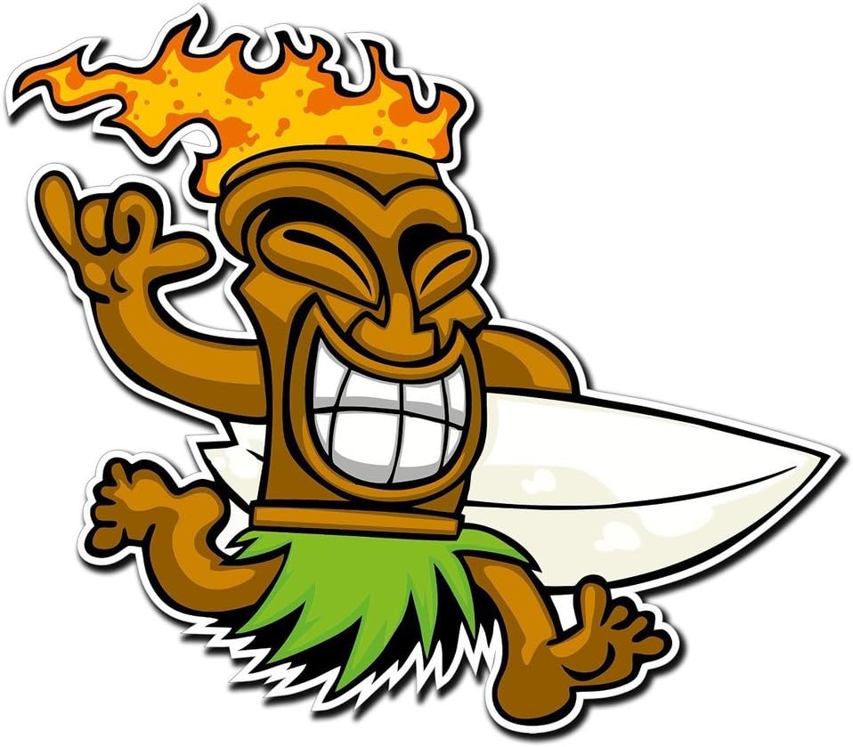 Amazon.com - Tiki Surf Hawaii Aloha Vinyl Sticker Decal Laptop Car ...