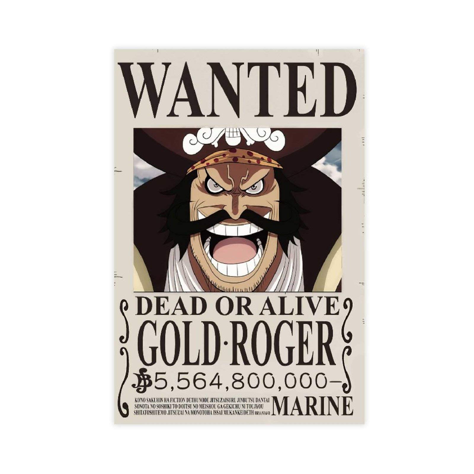 One Piece Gold Roger Wanted Poster Wanted Poster One Piece