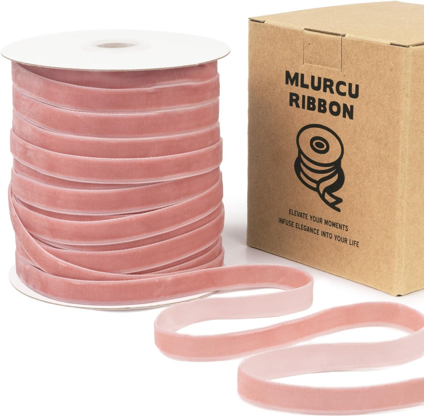 Amazon.com: Dusty Rose Velvet Ribbon 3/8 Inch 50 Yards Vintage Rose ...