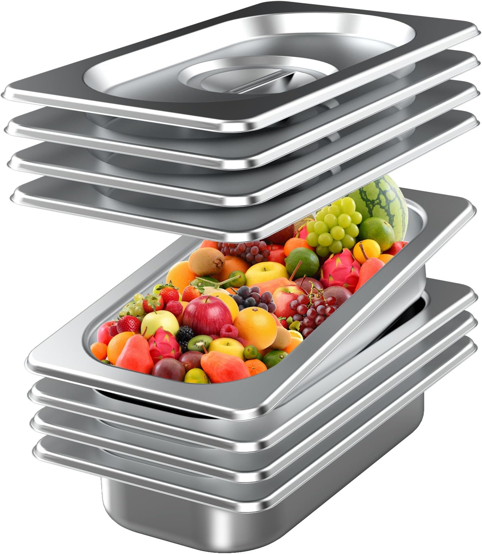 Amazon.com: IVONNEY Hotel Pan Steam Table Pans Full Size 2.5 Inch Deep ...