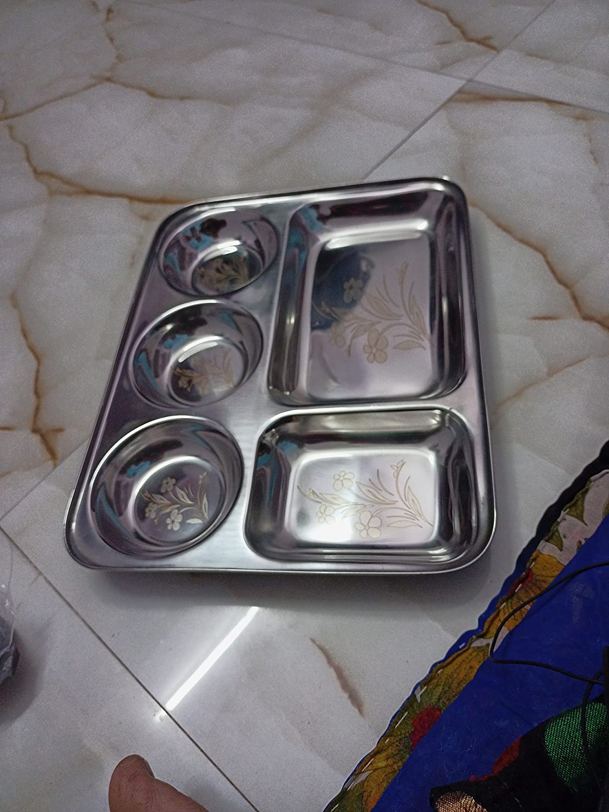 Buy FINGERTIP 1 Five in one Plate Laser with Compartments| Steel Dinner ...