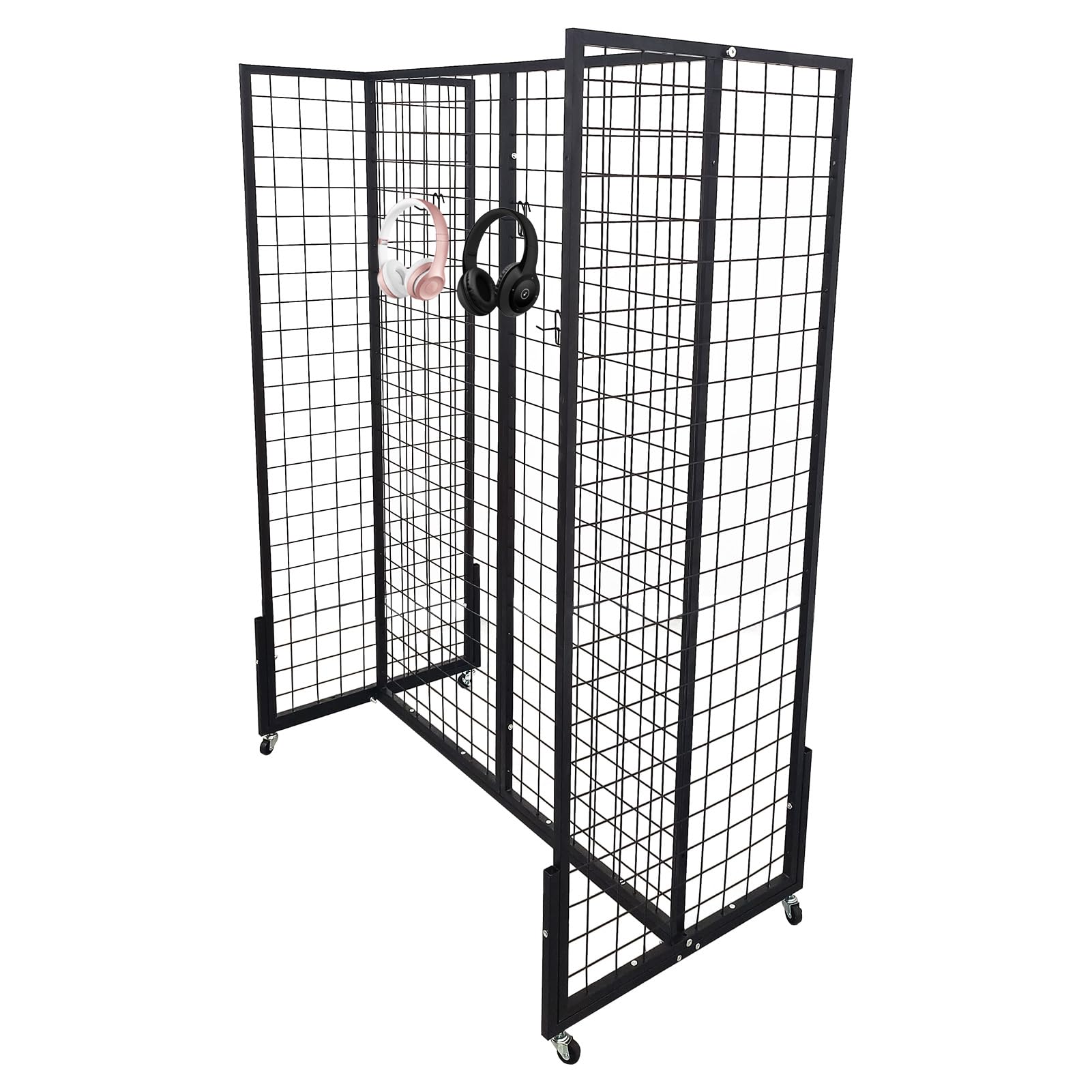 Buy Grid Wall Panels Display Rack, Floor Standing Wire Grid Stand with ...