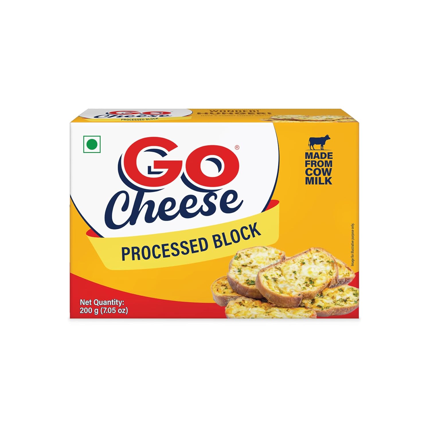 Go Cheese Processed Cheddar Cheese Block 200g : Amazon.in: Grocery ...