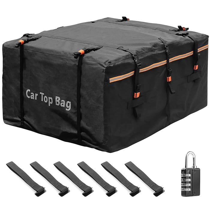Buy Car Roof Bag & Rooftop Cargo Carrier – 21 Cubic Feet Heavy Duty Bag ...