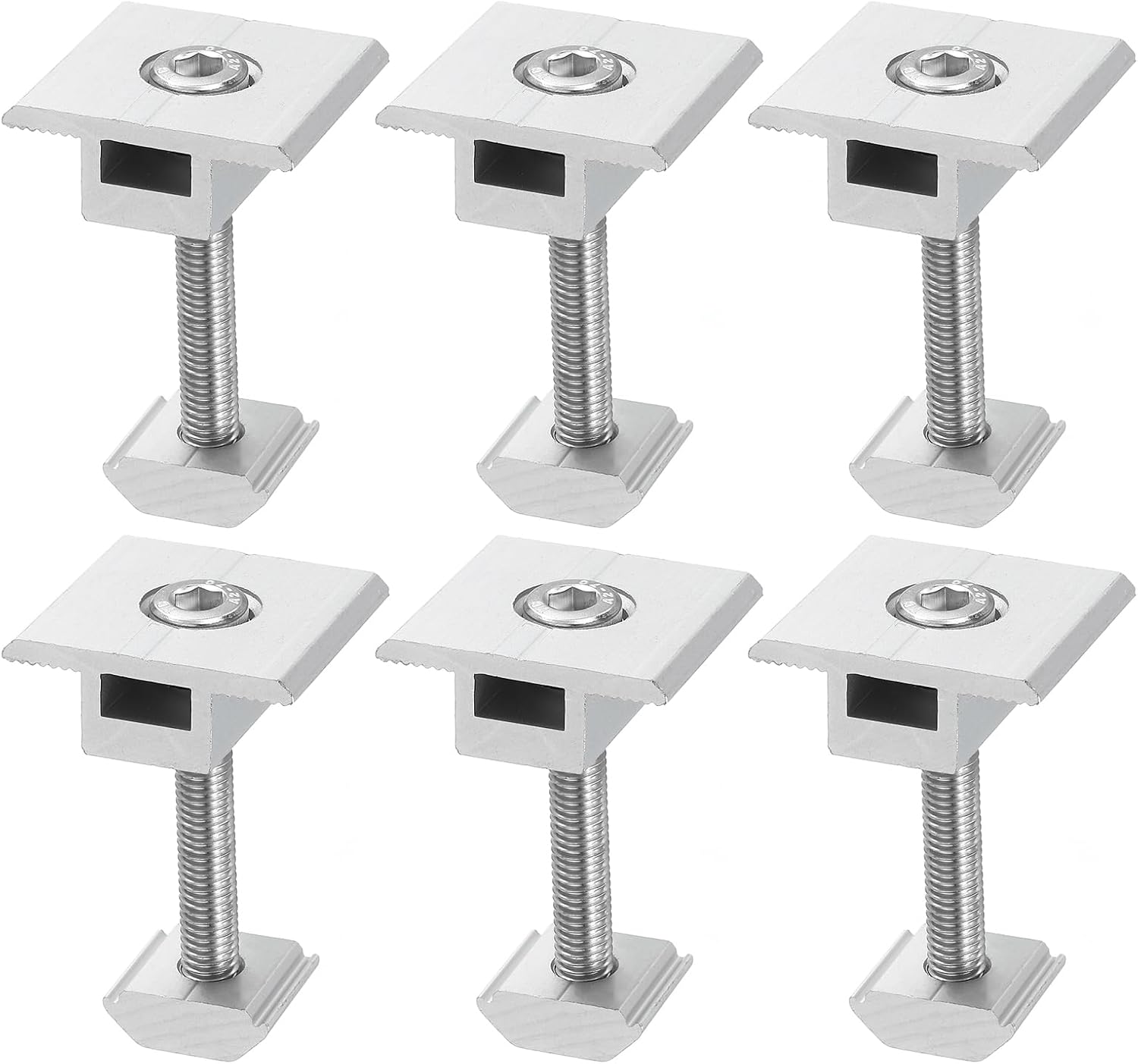 Amazon.com: uxcell 6Pcs Solar Panel Middle Clamp, 45mm Aluminum Solar ...