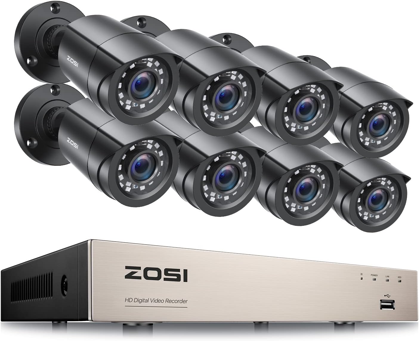 Amazon.com : ZOSI 5MP Lite Home Security Cameras System H.265+ 8CH 5MP ...