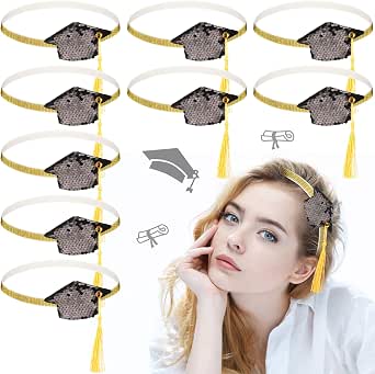 Amazon.com: Jexine 24 Pcs Graduation Cap Headband Mini Grad Bachelor ...