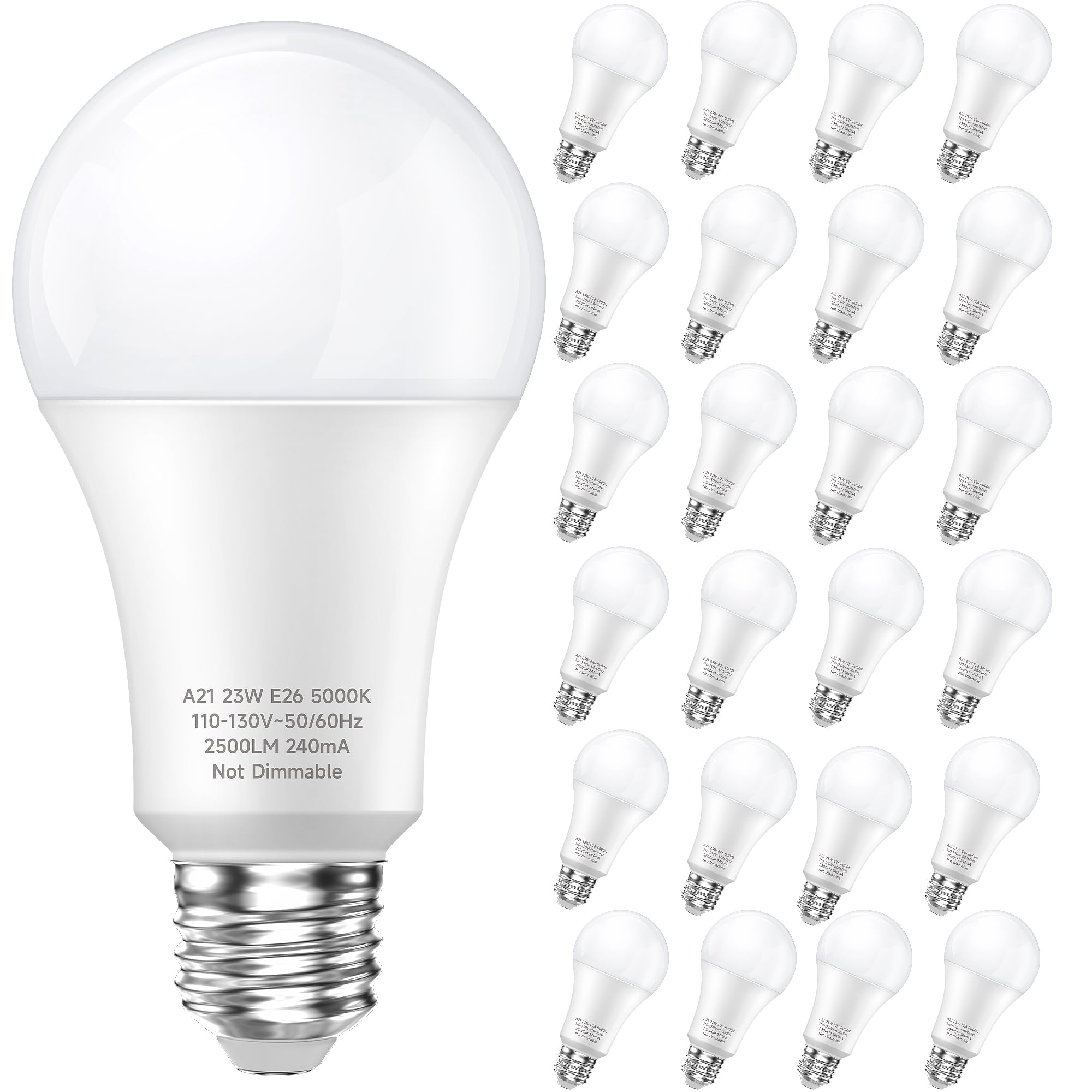 LEDERA 24 Packs 150W Equivalent LED Light Bulb, 23W Bright LED Bulb ...