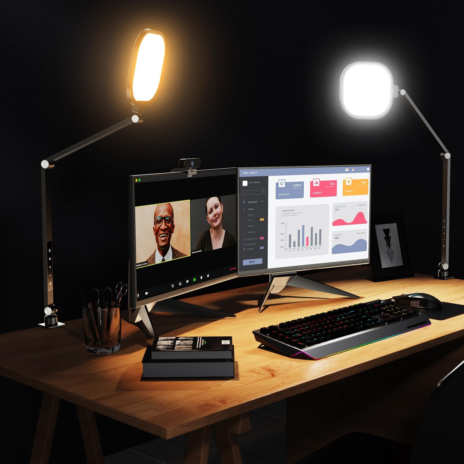 Amazon.com : LitONES Video Conference Light for Zoom Meeting, 15W Desk ...