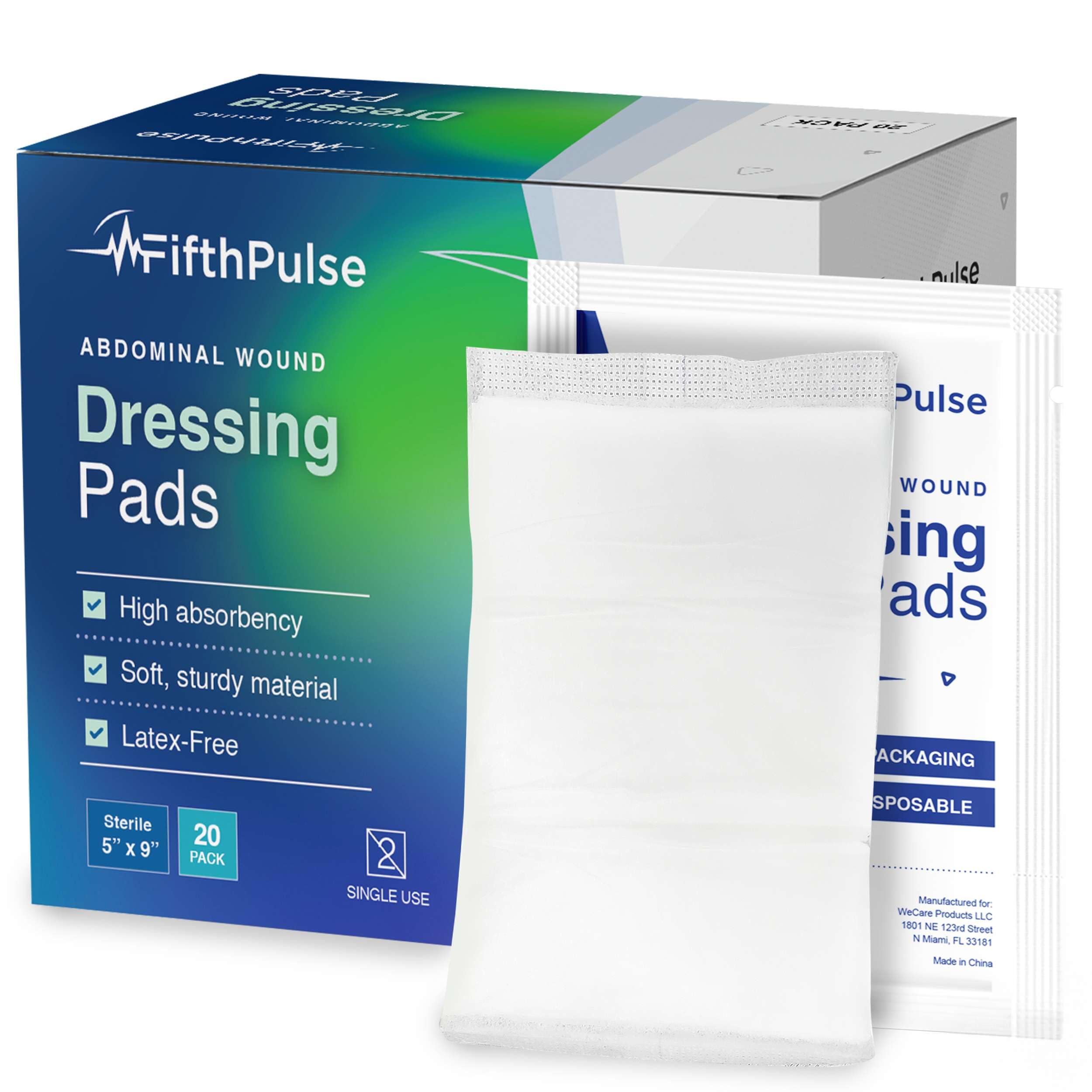 Amazon.com: Abdominal Wound Dressing Pads 20 Pack - ABD Pads 5x9 ...