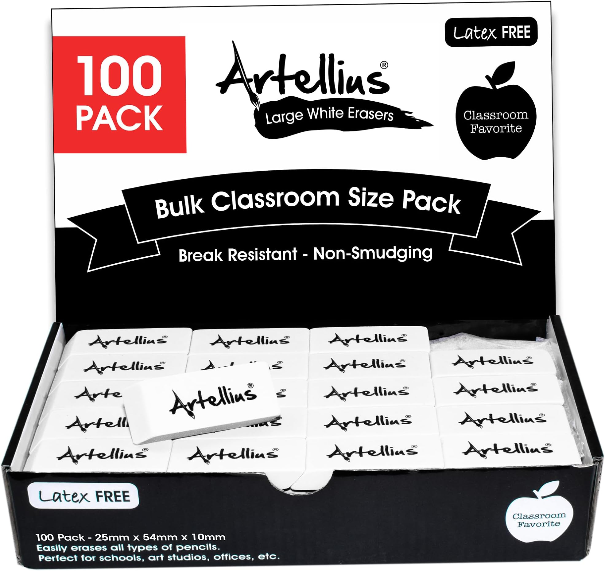 Amazon.com: PRALB 120 Pack White Erasers Bulk Large Pencil Erasers Art ...